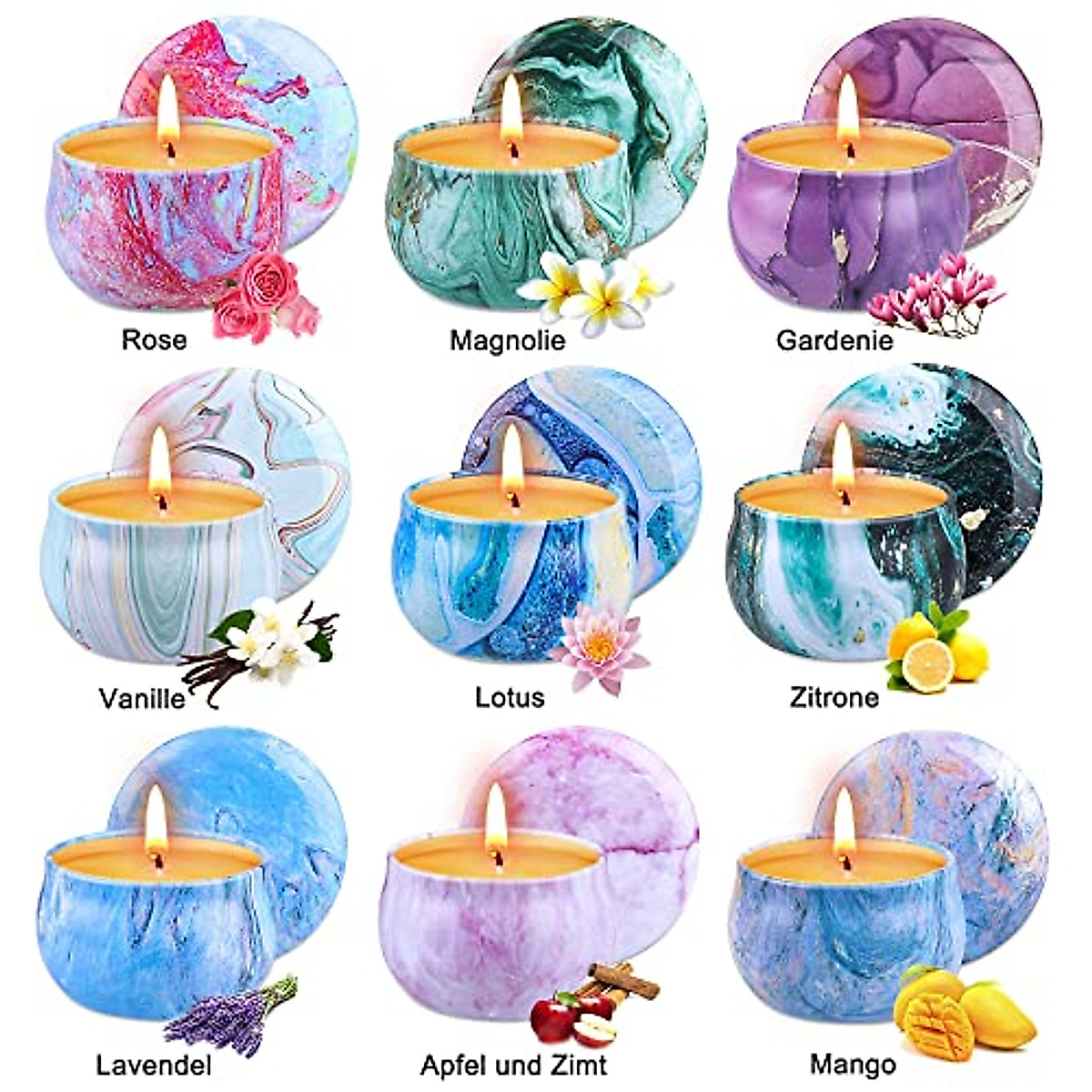 Candles Sets Candle Gifts for Mother Friend, Candles Pack for Women, 180 Hour Long Lasting Scented Candles Birthday Gift for Mum Girl, Aromatherapy Candles for Home scented, Natural Organic Soy Candle