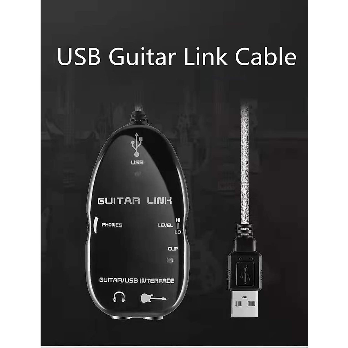 Yoidesu USB Guitar Link Cable Guitar to USB Interface Cable Link Audio for PC Recording Adapter