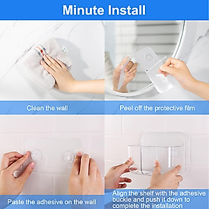 Diesisa 2 Pack Shower Caddy Adhesive for Replacement, Strong Adhesive for Shower Caddy, No Drilling Hang Walls Adhesive Bathroom Shelves (For Small and Dual basket Shelf 6.5 * 2.8 inch