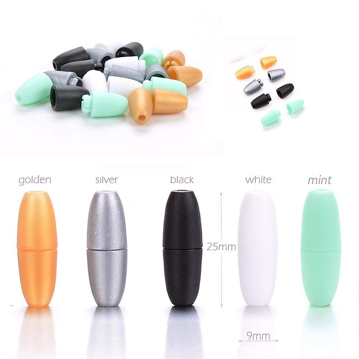 Sopeace 50pc Break Away Safety Clasp for Teething Necklaces and Bracelets Plastic Breakaway Clasps for Necklace (Golden)