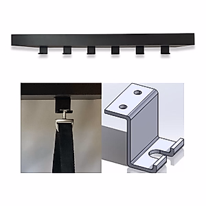 EKKLEKTIC 16 inch Tonal Accessory Floating Shelf Black - with 6 Brackets/Mounts/Clips pre-Installed