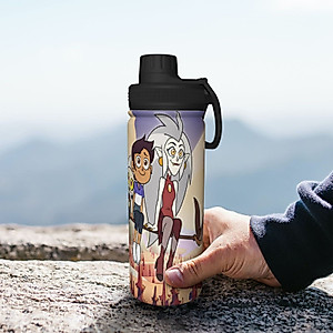 atgzfdr The Owl Anime House Sports Water Bottle 18oz Stainless Insulated Water Bottles Leak Proof Hot and Cold Flask Travel Cup for Hiking & Biking