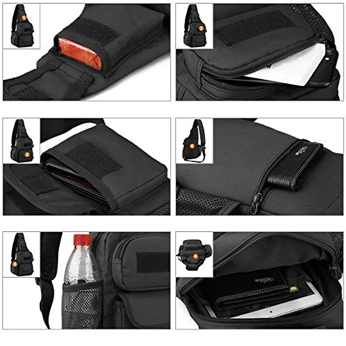 CamGo Tactical Chest Sling Bag One Strap Crossbody Daypack Mini Shoulder Backpack for Sport Daily Use