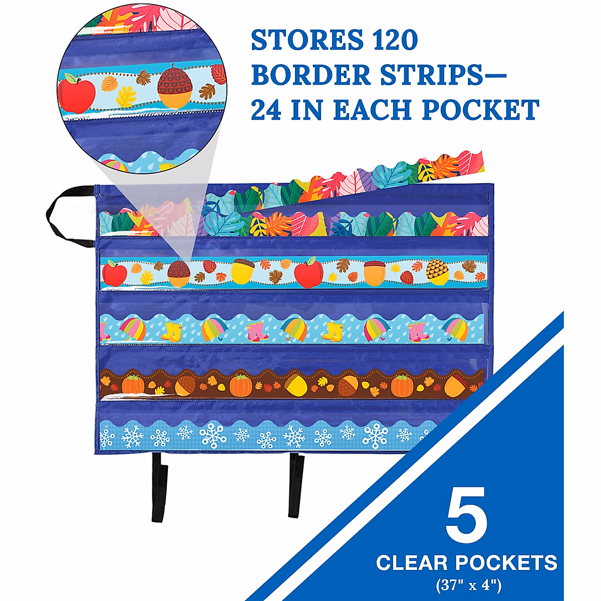 Carson Dellosa Bulletin Board Borders and Craft Storage Pocket Chart, 41" x 24.5" Classroom Decor Organizer, Teacher Supplies for Classroom and Office Organization