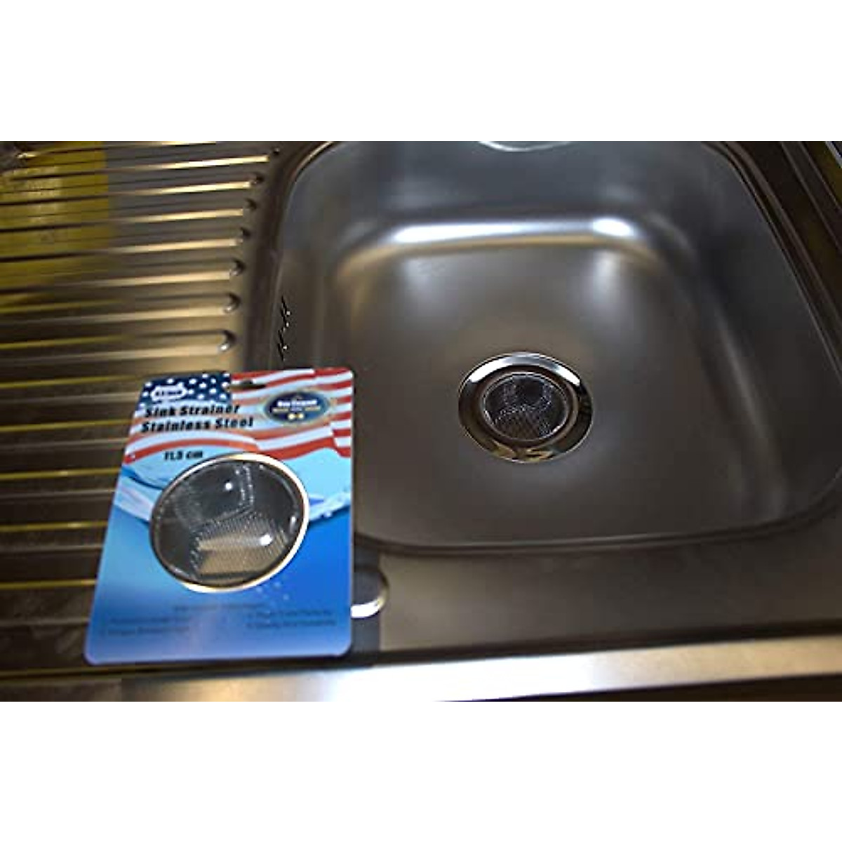 Kitchen Sink Strainer - Stainless Steel, Large Wide Rim 4.5", Anti Clogging, Wire Mesh Sink Strainers - Deep Basket, Quick Outflow, Effective Catching Debris (2-Pack)