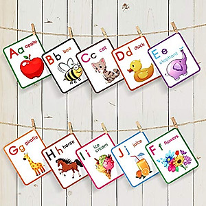 26 Pieces Alphabet Bulletin Board Set Animals Alphabet Cards Classroom Alphabet Decor Standard Manuscript Alphabet Cards,Early Learning Bedroom Nursery Playroom Decorations for Children Kids Teens
