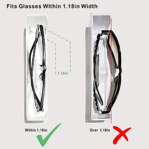 Dincken 2pcs Glasses Holder Stand, Wall Mounted Eyeglasses Holder with Adhesive, Beside Reading Glasses Holder for Nightstand, Clear