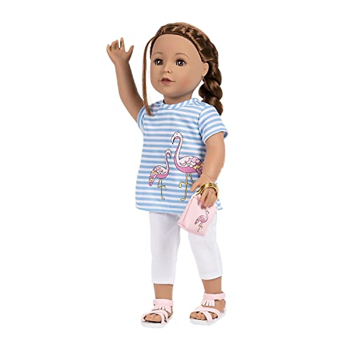 ADORA Amazon Exclusive Amazing Girls Collection, 18” Realistic Doll with Changeable Outfit and Movable Soft Body, Birthday Gift for Kids and Toddlers Ages 6+ - Ava with Summer Flamingo Outfit