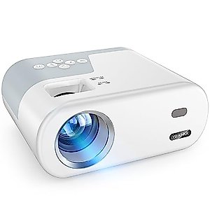 Updated Mini Projector, YOWHICK DP02W Native 1080P Portable Projector for Outdoor, Movie Projector with Remote Control, HDMI, USB, AC and Aux Ports