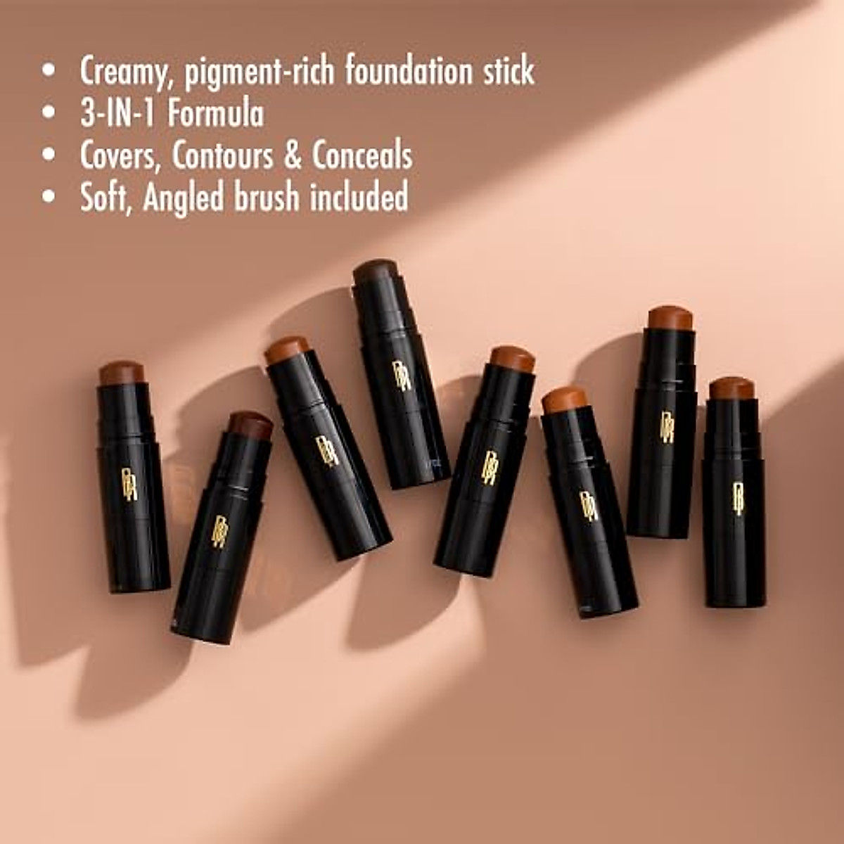 Black Radiance Color Perfect Foundation Stick with Soft Brush Applicator Duo – Buildable, Blendable Versatile Pigment-Rich Formula - Bronze Glow