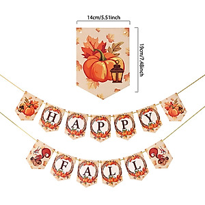 Happy Fall Party Decorations 58pcs Burnt Orange Brown Gold Balloons, Fall Themed Banner, Maple Leaves Hanging Garland for Thanksgiving Harvest Autumn Boho Baby Shower Bridal Shower Party Supplies