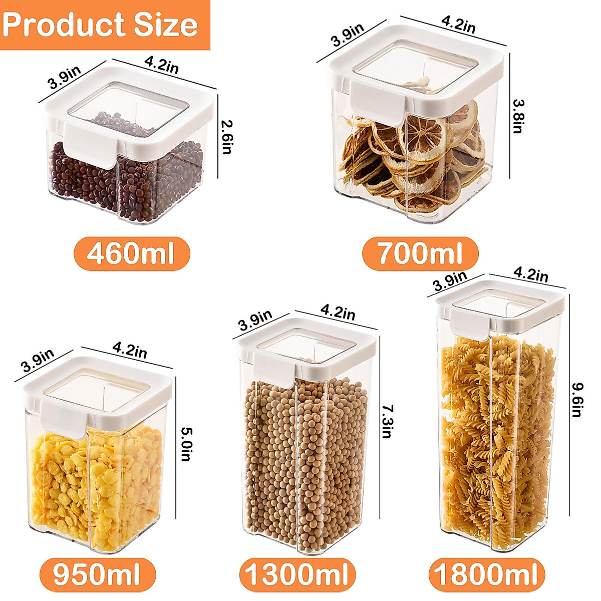 Maggiemiss Multifunctional Sealed Food Storage Tank-Durable and Stackable,Suitable for a Variety of Scenarios,Environmentally Friendly and Reusable (white cover-1300ml)