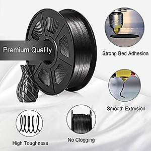 Silk Black PLA Shiny 3D Printer Filament 1.75mm Diameter 1kg Spool 2.2lbs Widely Support FDM 3D Printers