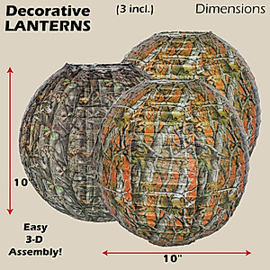 Havercamp Hunting Camouflage Birthday Party Kit (Deluxe Set; 1 Camo Birthday Banner, 3 Lanterns, 36 Cupcake Foils, 6 Buck Balloons, 1 Balloon Weight & 24 Straws) Next Camo Birthday Party Decorations.