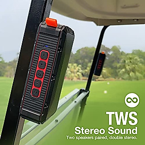 Pro Portable Magnetic Bluetooth Golf Speaker Wireless Waterproof IPX6/Shockproof 3rd Generation Magnetic Golf Speakers for Golf Cart 20Hour Playtime Golf Accessories Golf Gifts(TWS & SD Card function)