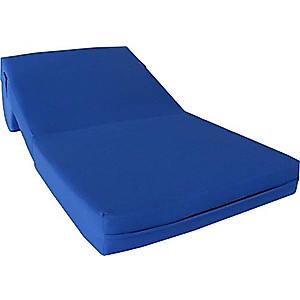 D&D Futon Furniture Royal Blue Sleeper Chair Folding Foam Bed Sized 6" Thick X 32" Wide X 70" Long, Studio Guest Foldable Chair Beds, Foam Sofa, Couch, High Density Foam 1.8 Pounds.