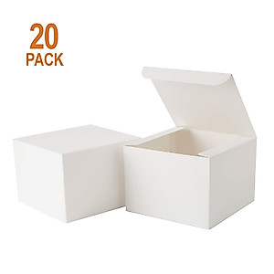GEFTOL Gift Box 20 Pack 5 x 5 x 3.5 inches Fold Box Paper Gift Box Bridesmaids Proposal Box for Bridal Birthday Party Christmas（White）