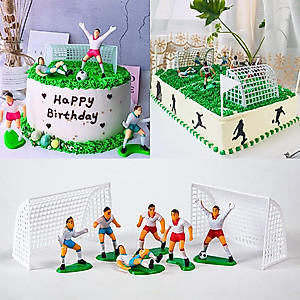 Soccer Ball Cake Topper Decorations For Theme Party, Football Player, Men, Boy, Birthday, Sport Supplies, 14 PCS