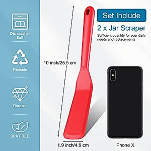 Silicone Thin Spatula Omelet Spatula Turner Long Crepe Spatula Heat Resistant Cooking Spatula Non Stick Pancake Spatula for Cooking Egg Burgers Pizza Pancake Steak Omelet Crepes (2, Red, Black)