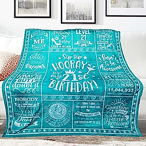 21st Birthday Gifts for Her, 21st Birthday Gift Ideas Blanket 50"x60", Gifts for 21 Year Old Female, 21 Year Old Girl Gift Ideas, Best Birthday Gifts for 21 Year Old Women, 21st Birthday Decorations