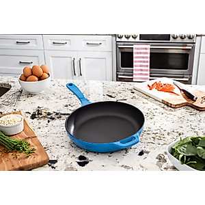 Lodge Color EC11S33 Enameled Cast Iron Skillet, Caribbean Blue, 11-inch