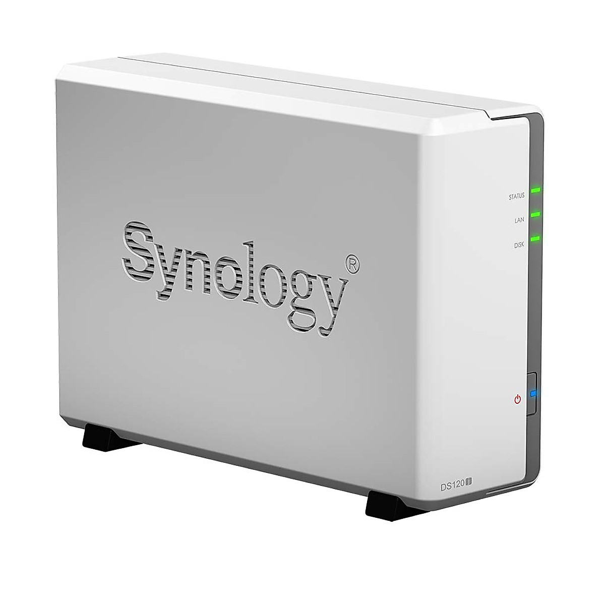 Synology DiskStation DS120j Mini Desktop NAS Server, Marvell Armada 3700 88F3720, 512MB DDR3L, 8TB SATA, Synology DSM Software