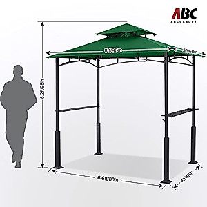 ABCCANOPY 8'x 5' Grill Gazebo Canopy - Outdoor BBQ Gazebo Shelter with LED Light, Patio Canopy Tent for Barbecue and Picnic (Forest Green)