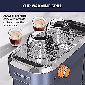 Laekerrt Espresso Machine 20 Bar Espresso Maker CMEP01 with Milk Frother Steamer, Home Expresso Coffee Machine for Cappuccino and Latte (Navy Blue, Stainless Steel) Gift for Coffee Lovers, Father