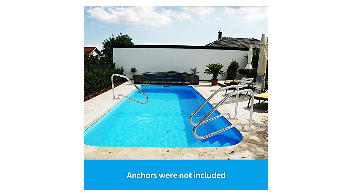 HECASA Pool Handrail Grab Rail Railing 37" Tall Swimming Pool Hand Rail ...