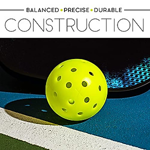 Franklin Sports Outdoor- X-40 Pickleball Balls - USA Pickleball (USAPA) Approved - 3 Pack Outside Pickleballs - Optic Yellow - US Open Ball