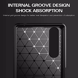 KOARWVC Phone Case for Xperia 1 II Case, XQ-AT51, XQ-AT52 Case Carbon Fiber Shockproof Rugged Shield Anti-Scratch Soft TPU Back Cover Protective Cases for Sony Xperia 1 II (Black)
