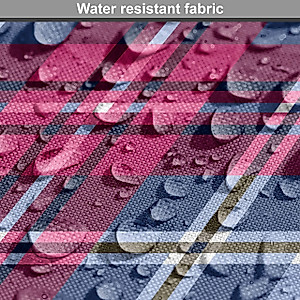 Ambesonne Plaid Fabric by The Yard, Classical British Tartan Design with a Modern Look Pink and Blue Tile Pattern, Decorative Fabric for Upholstery and Home Accents, 2 Yards, Grey Pink