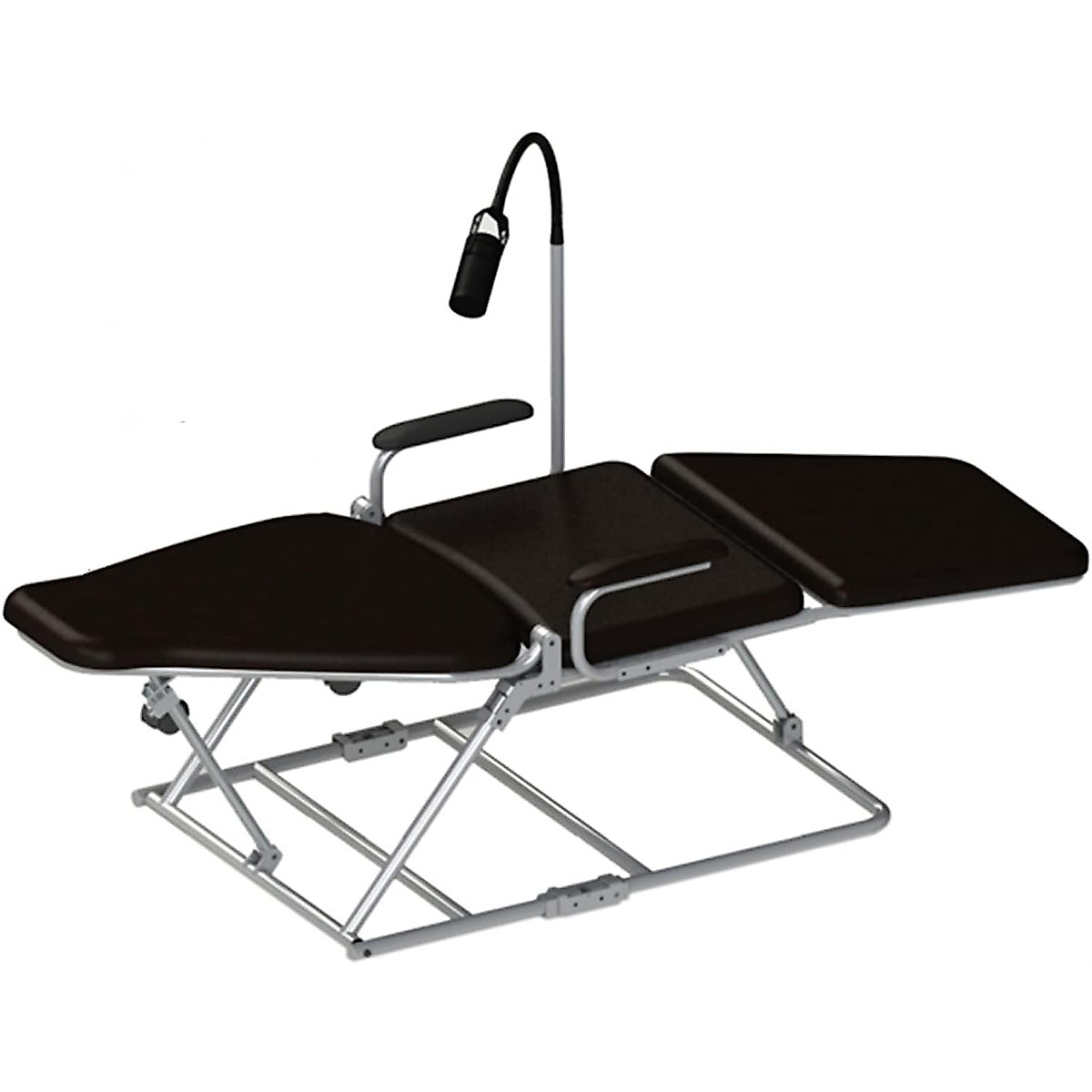 Castanai USA Dynamic PU Leather Height Adjustable Portable Black Chair with Doctor's Chair with LED Exam Light with Tray with Nylon Bag