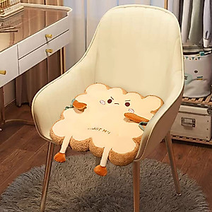 lumogeva Toast Bread Pillow Cushion with Aggrieved Expression, Kawaii Plush Toy Funny Food Plush Cushion for Office Dorm Bedroom Seat,Plush Cushion Gift for Birthday, Valentine, Christmas (Square)