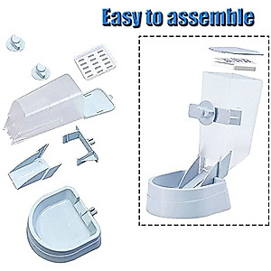 Oncpcare Rabbit Food Water Dispenser, Bunny Food and Water Bowl Set for Cage, Small Aniaml Food Dish for Rabbits, Ferrets, Cats, Birds