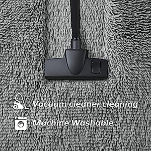 REDASW Soft Shaggy Rugs，4x6 Feet Area Rug，Anti-Skid Fluffy Carpets for Bedroom Living Room, Fuzzy for Kids Baby,Nursery, Dorm Shag Rugs for Girls Boys,Teen's Room,Grey