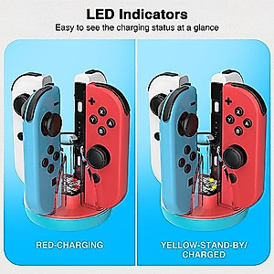 Switch Controller Charging Dock for Nintendo Switch/Switch OLED JoyCon,HEIYING Switch Controller Charger Dock Station for Switch Joy-Con,Portable Charging Stand Station with LED Indicator.
