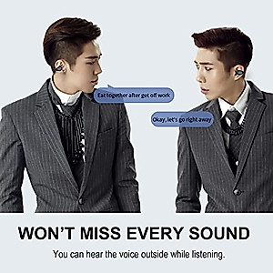 Open Ear Headphones Wireless Earbuds Bluetooth Sport Headset Single Mini Earpiece Tiny Ear Buds Discreet Microphone Waterproof Lightweight Long Battery Life for Running Workout Android iOS Pink