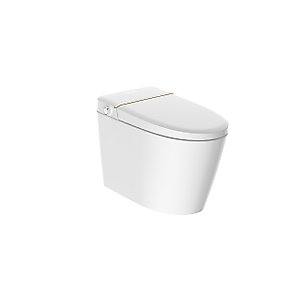 WIIS' IDEA Smart Toilet, Elongated One Piece Bidet Toilet with Bidet Built In, Tankless Smart Bidet Toilet with Auto Open Close, Auto Flush, Foot Sensor, Heated Bidet Seat, LED Display, Night Light