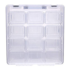 AB Designs 6965ABD Super Satchel with 9 Small Bins Inside, Stackable Home Storage Organization Container, Clear with Sliver Latches and Handle