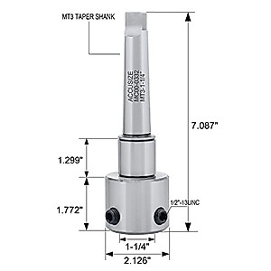 Accusize Industrial Tools Annular Cutter Arbor, Mt3 to 1-1/4'' Weldon Shank for Drill-Use Annular Cutter on Drill Press, Mc00-0332