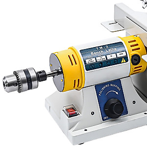 YIPONYT Lapidary Equipment DIY Jewelry Lapidary Saw for Cutting Rocks, 110V Mini Table Saws Rock, Jewelry Rock Polishing Buffer Bench Lathe Table Saw for Grinding Polishing Drilling 0-10000r/min
