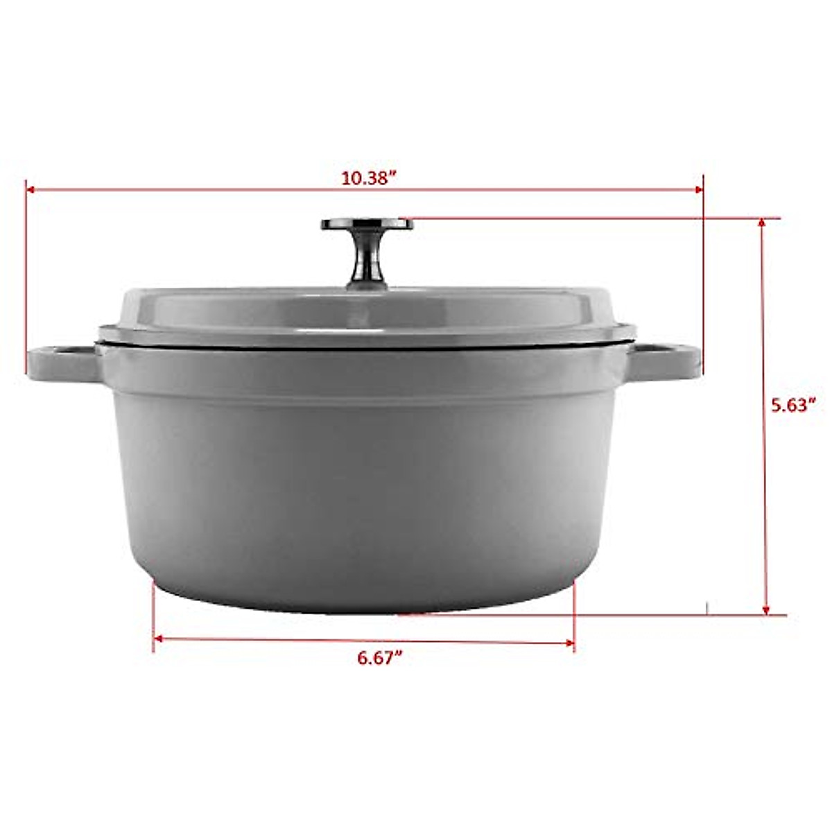 G.E.T. CA-011-O/BK Heiss Lightweight Cast Aluminum Dutch Oven, 2.5 Quart, Round, Orange