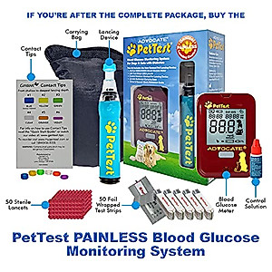 PetTest Sterile Twist Top Lancets 21G for Dogs and Cats for use with PetTest Diabetes Glucose Monitoring System (50 Lancets)