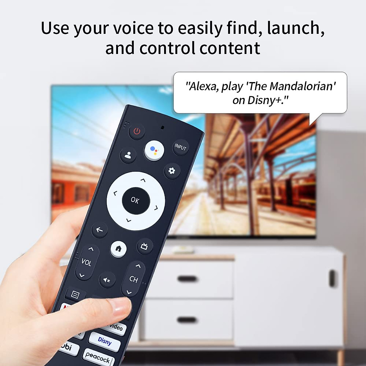 ERF3M90H Replacement Voice Remote Control Compatible for Hisense 4K Google Smart TV 43A6H 43A65H 43A68H 50A6H 50A65H 50A68H 50U6H 55U6H 55U8H 65U6H 65U8H 75U6H 75U8H 75A68H 55U7G