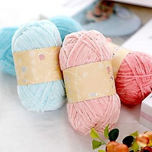 TEXXY Chenille Wool, Fine Gold Velvet No. 2 Hand Knitted 2mm Crochet Yarn Knitted Bag Sweater Hat Scarf Keep Warm (Color : 15)