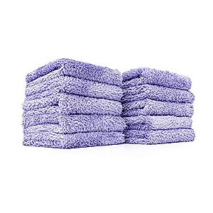 The Rag Company - The Eaglet 350 (10-Pack) Professional Korean 70/30 Blend; Super Plush Microfiber Detailing Towels; Perfect for Wheels, Mirrors, and More; 350GSM, 8in x 8in, Lavender