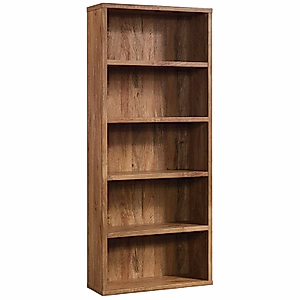 Sauder Miscellaneous Storage 5-Shelf Wood Bookcase in Sindoori Mango, Sindoori Mango Finish