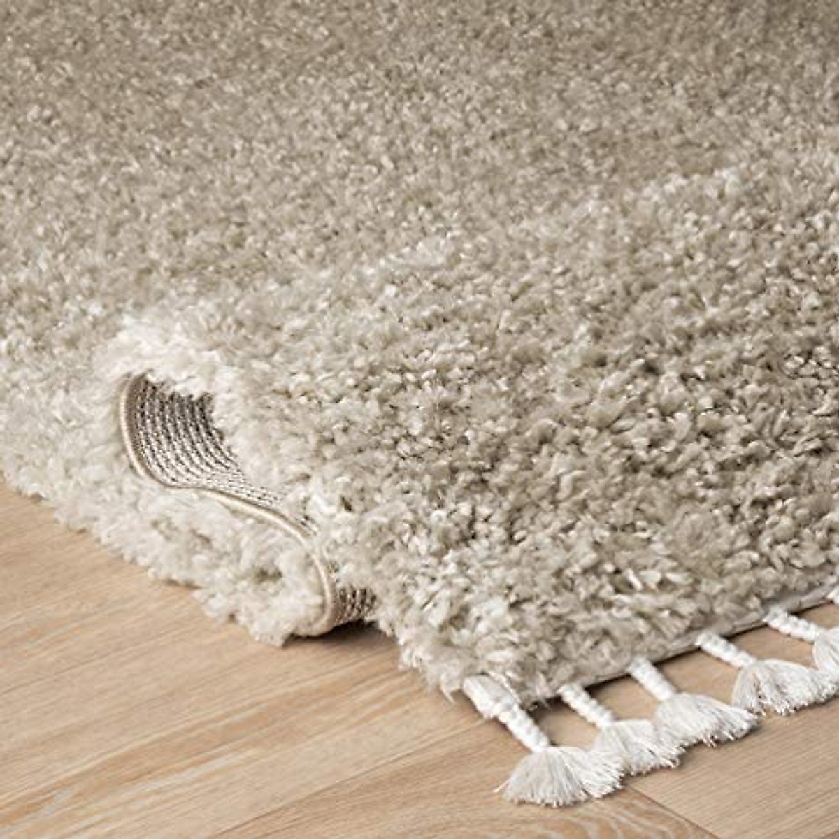 nuLOOM Neva Modern Tasseled Shag Area Rug, 5' 3" x 7' 7", Beige