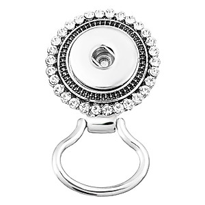 MJartoria Interchangeable Flower Snap Buttons Centerpiece Rhinestone Eye Glass Holding Brooch Pins